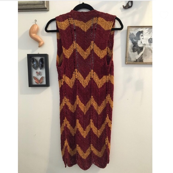 Vintage | Jackets & Coats | Vintage Braided Leather Chevron Print Vest ...